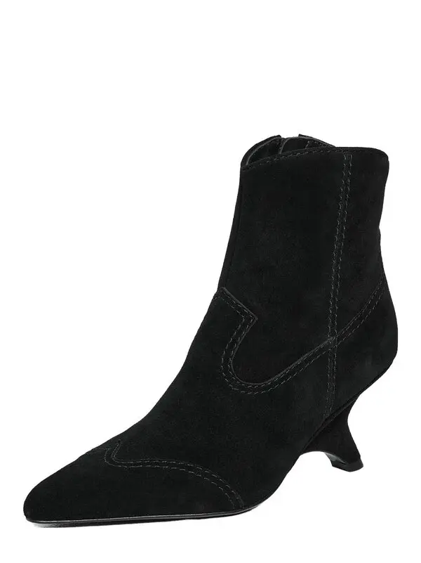 Simkhai Shadow Suede Western Ankle Boots - Black