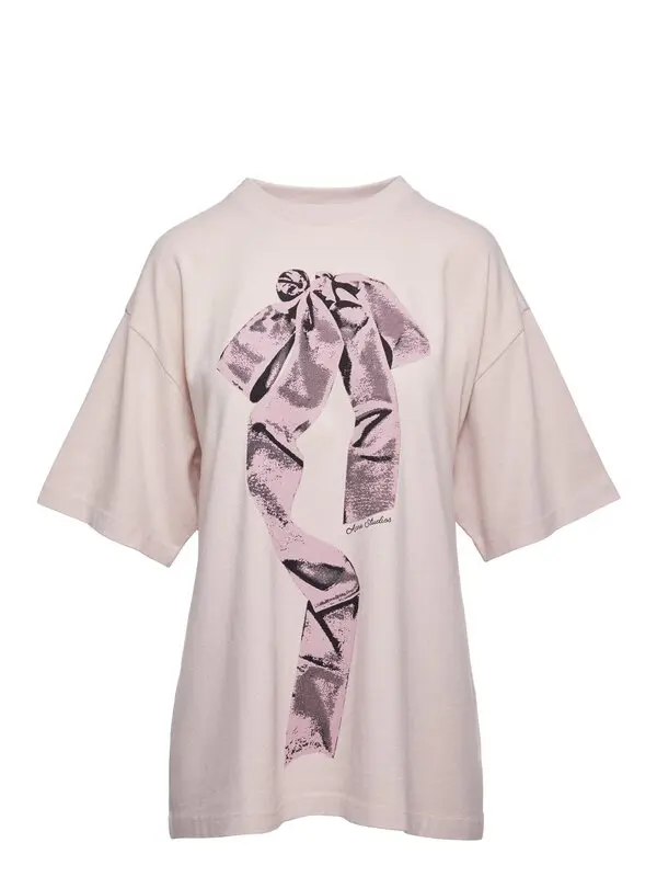 Acne Studios T-shirt Bow Relaxed - Pink