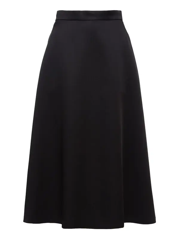 WAKAKUU Rio Satin Midi Skirt - Black