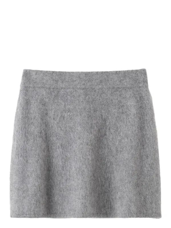 Almada Label Mimi Brushed Cashmere Mini Skirt - Grey
