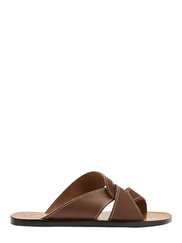 ATP ATELIER Allai Cannella Leather Sandals - Brown