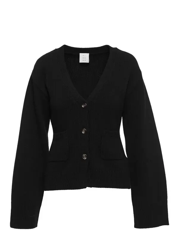 Almada Label Drea Cashmere Blend Cardigan - Black