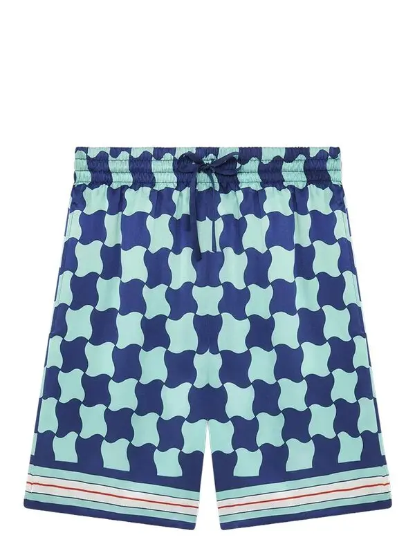 Casablanca Printed Silk Satin Shorts - Multicolor