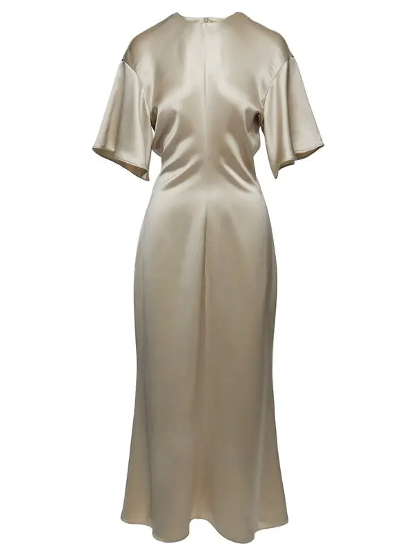 WAKAKUU Satin Dress - Beige
