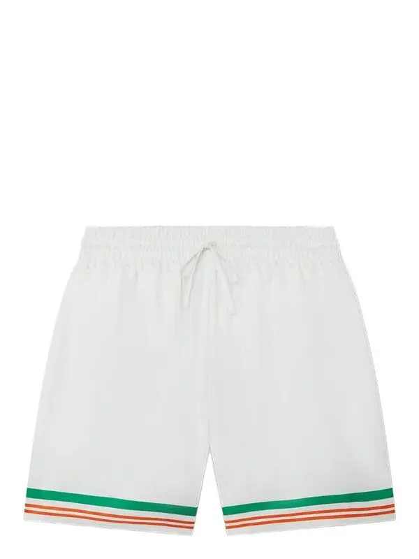 Casablanca Tennis Club Icon Silk Shorts - White