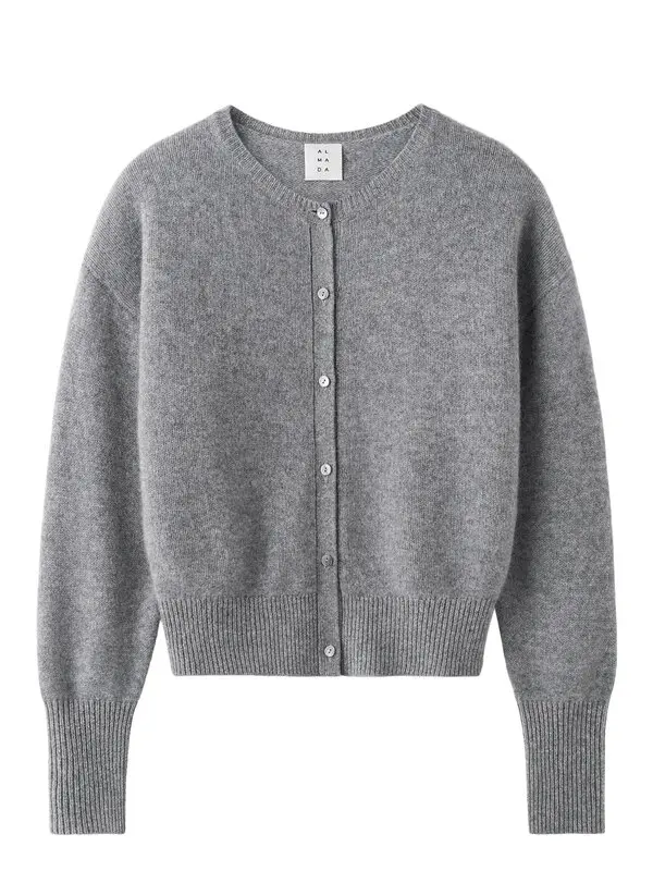 Almada Label Coco Cashmere Cardigan - Light Grey