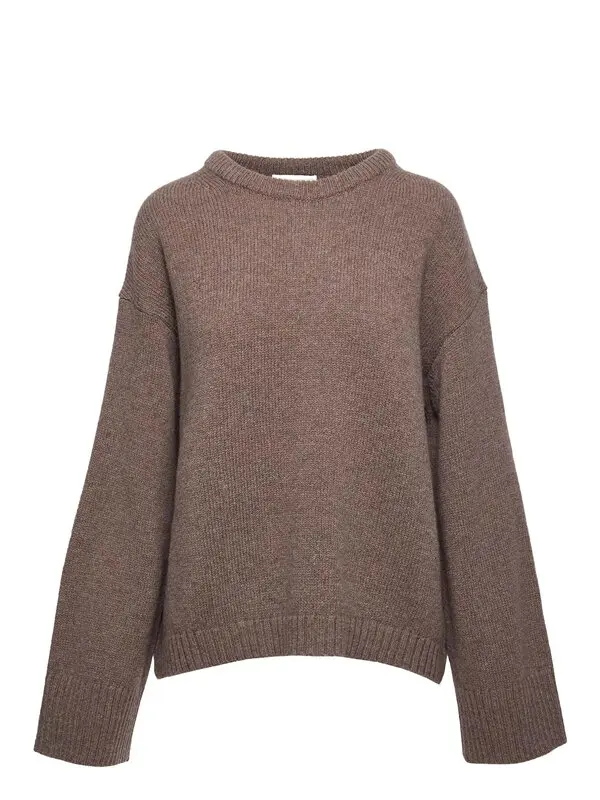 WAKAKUU Relaxed Fit Sweater With Dropped Shoulders - Mole