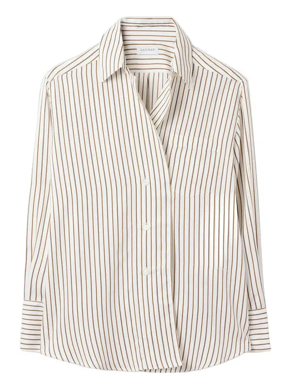 HOUSE OF DAGMAR Fluid Stripe Shirt - Cream
