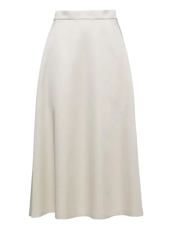 WAKAKUU Rio Satin Midi Skirt - Cream