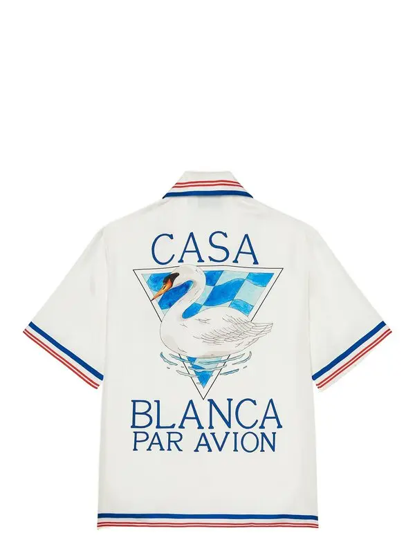 Casablanca Par Avion Short Sleeve Silk Shirt - Multicolor