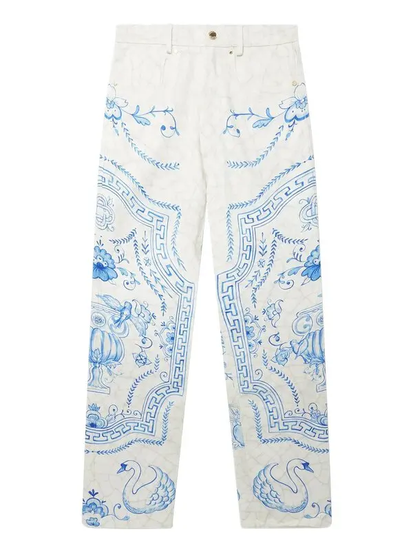 Casablanca Plat A Dessert Printed Straight Leg Jeans - Multicolor