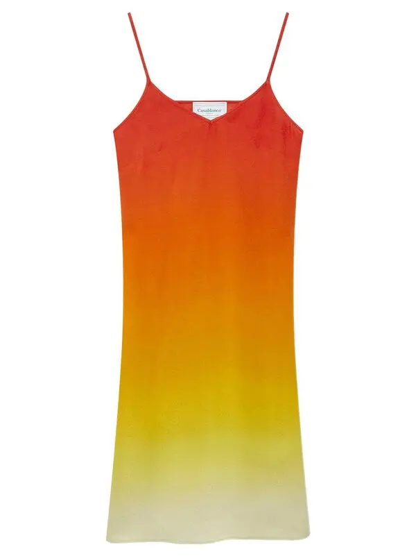 Casablanca Silk Slip Midi Dress - Multicolor