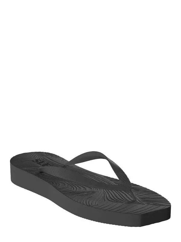 VELOUR Platform Flip Flop - Black