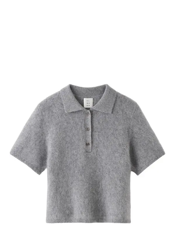 Almada Label Maika Cashmere Polo Shirt - Grey
