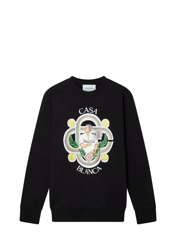 Casablanca Le Joueur Relaxed-fit Sweatshirt - Black