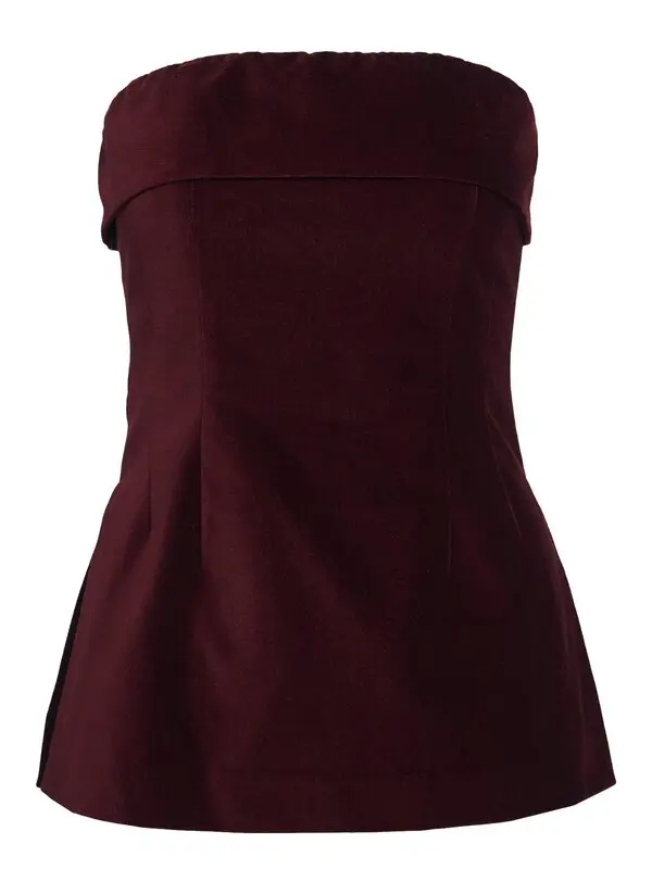 WAKAKUU Acha Velvet Tube Top - Burgundy