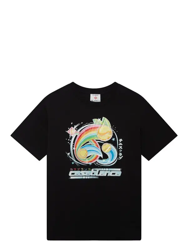Casablanca Manga Tennis Ball Short Sleeve T-shirt - Multicolor