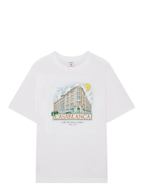 Casablanca Paris Store Printed Short Sleeve T-shirt - Multicolor