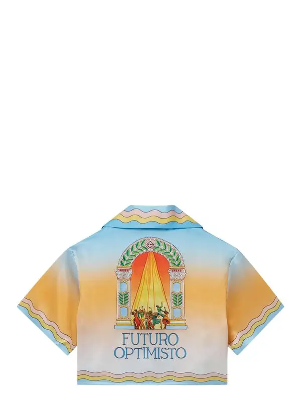 Casablanca La Danse Cropped Silk Shirt - Multicolor