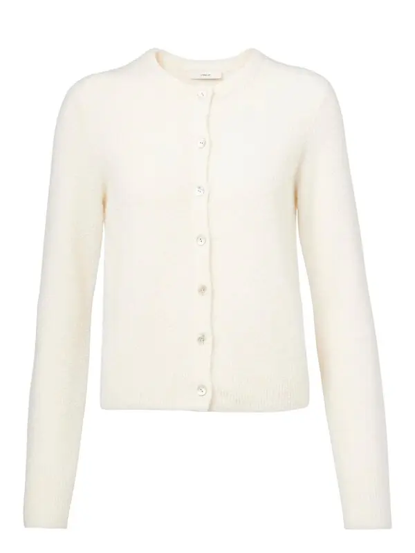 Vince Silk & Cashmere-blend Bouclé Cardigan - Offwhite