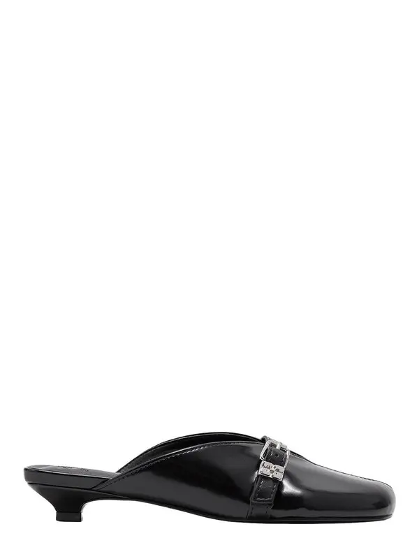 GANNI Sue Kitten Heel Mules - Black