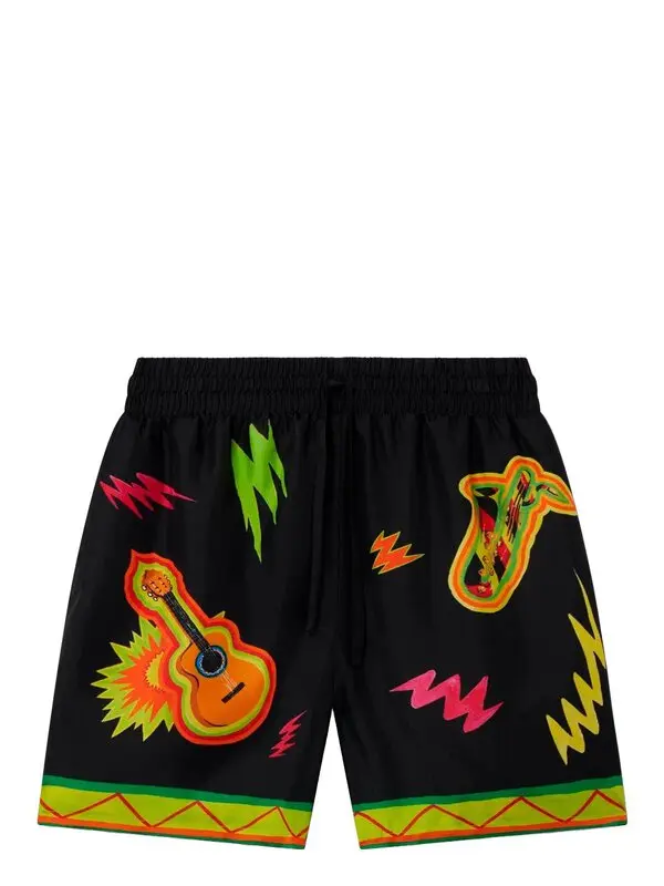 Casablanca Music For The People Silk Shorts - Multicolor