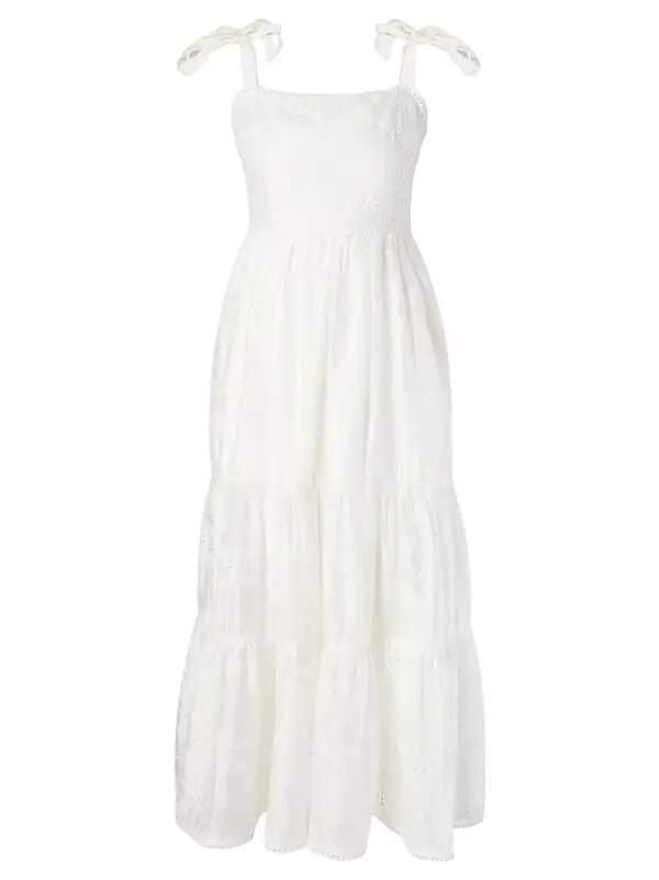 MALINA Adri Embroidered Maxi Dress - White