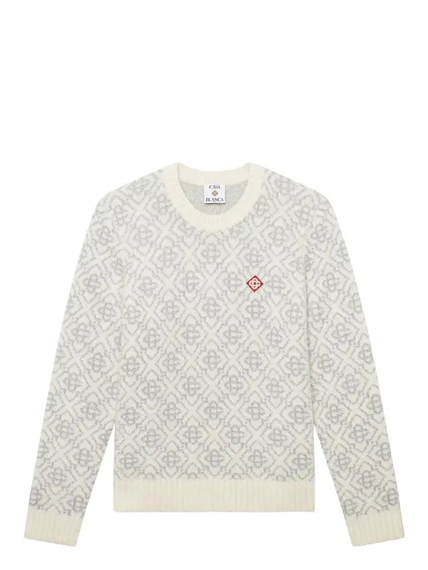 Casablanca Monogram Mohair Blend Crew Neck - White