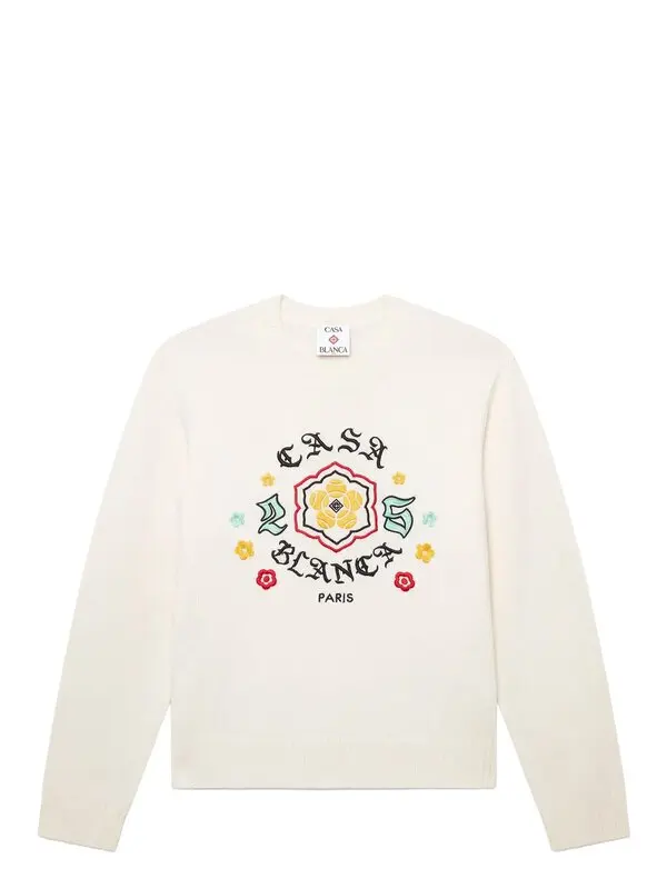 Casablanca Emblem Merino Knit Crew Neck - Multicolor