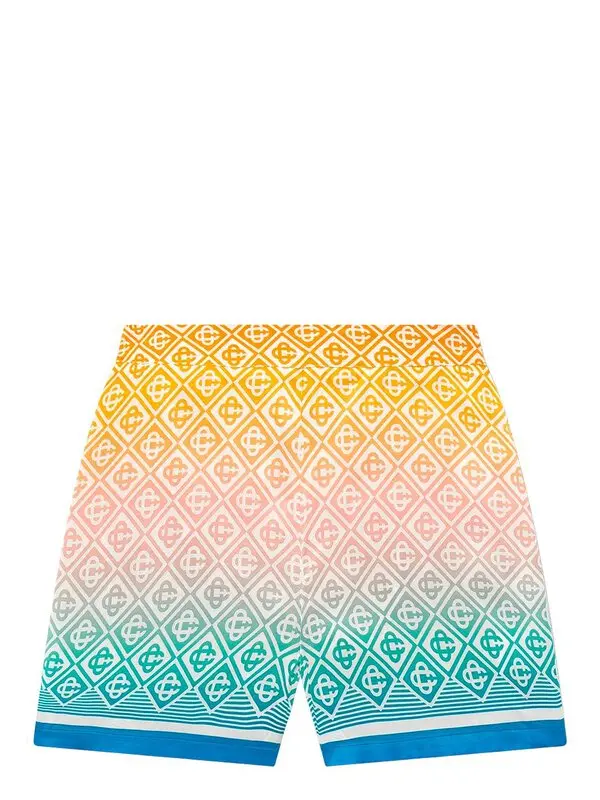 Casablanca Gradient Monogram Silk Tailored Shorts - Multicolor