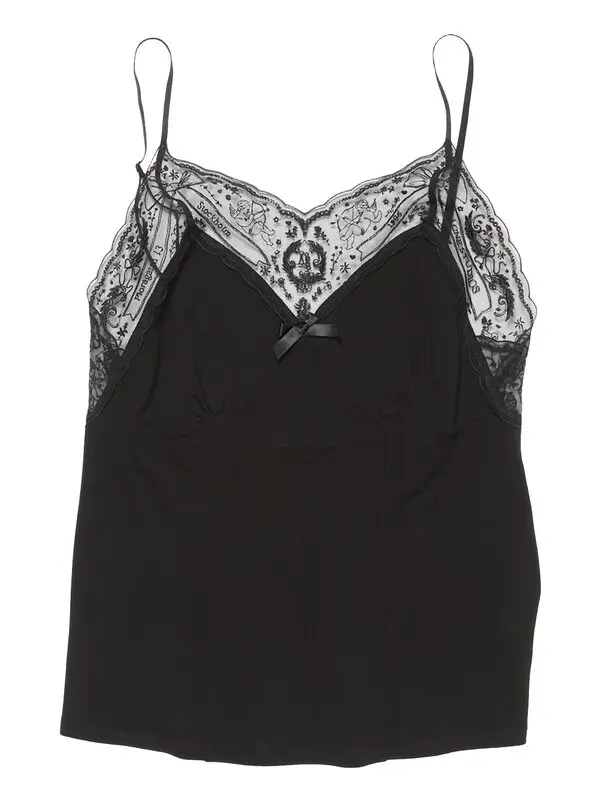 Acne Studios Crepe Jersey Camisole With Lace - Black