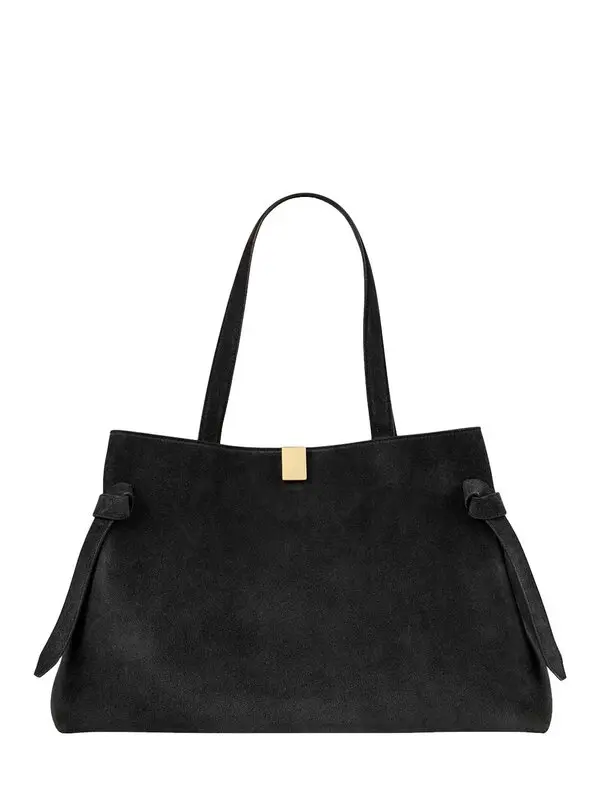 Yuzefi Gyoza Suede Tote - Black