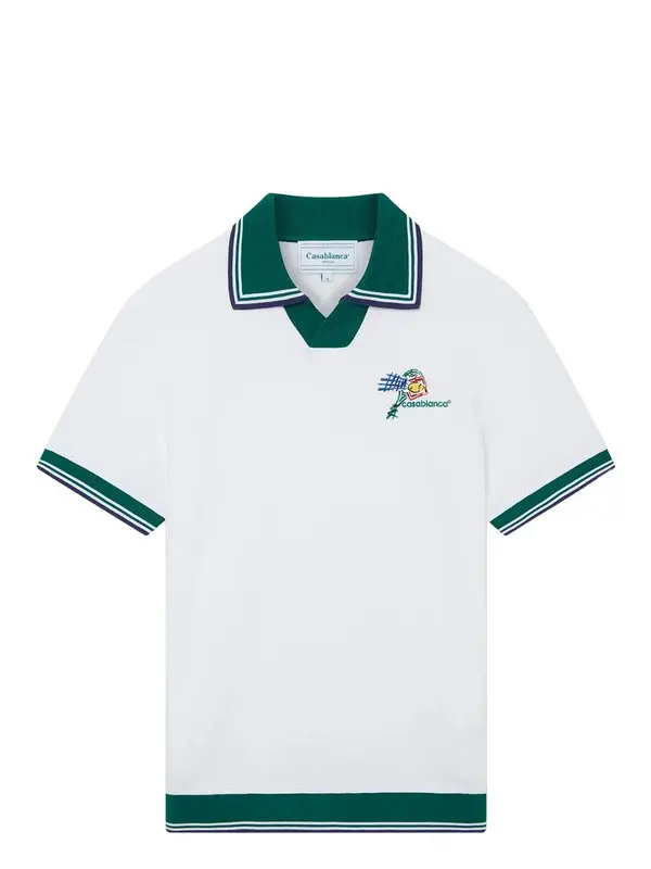 Casablanca Croquis De Tennis Polo Shirt - White