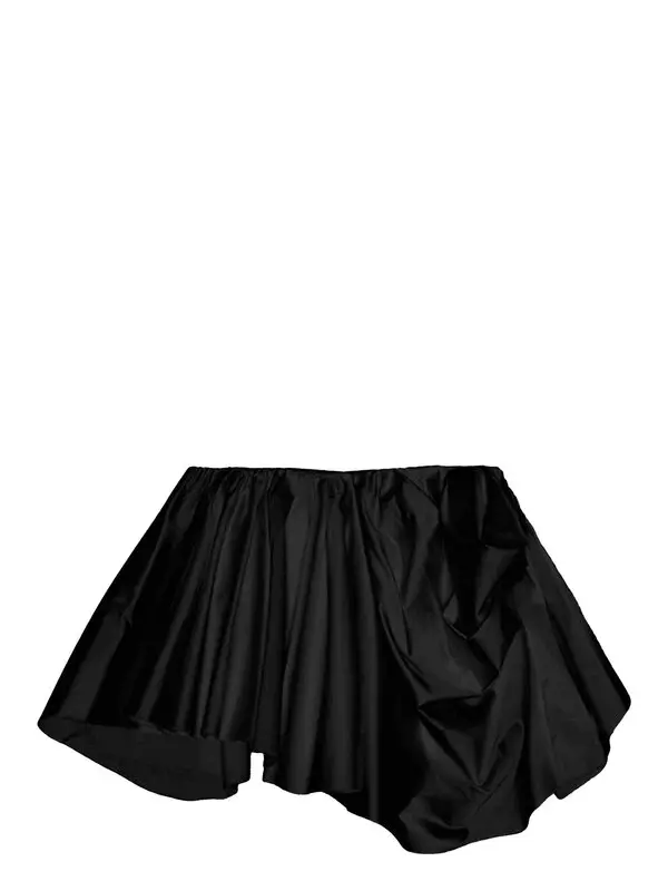 GANNI Technical Stretch Satin Draped Mini Skirt - Black