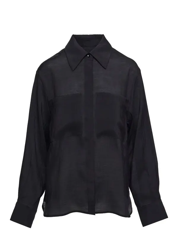 WAKAKUU Chiba Sheer Shirt - Black