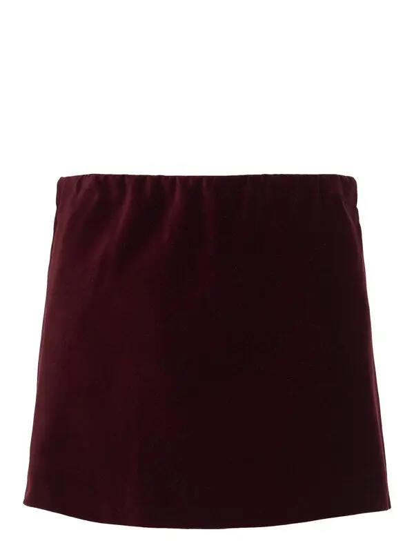 WAKAKUU Miami Velvet Mini Skirt - Burgundy