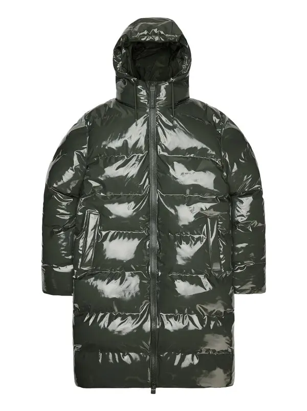 Rains Alta Longer Puffer Jacket - Dark Green