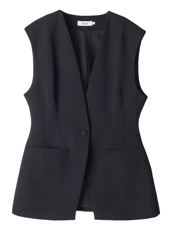 Stylein Tailored Crepe Vest - Black