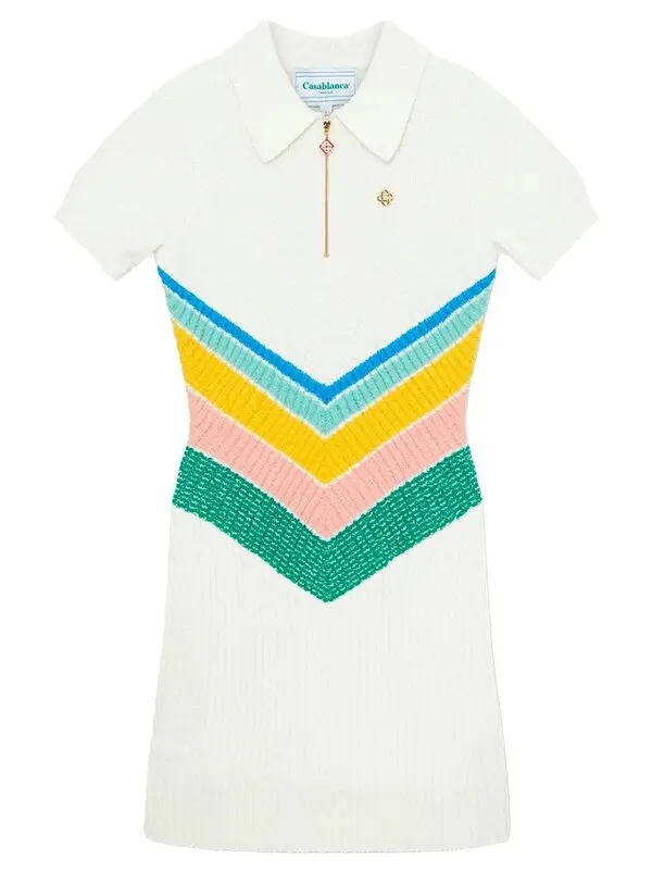 Casablanca Boucle Chevron Mini Dress - Multicolor