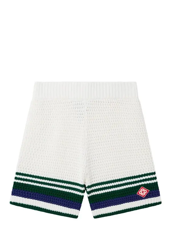 Casablanca Tennis Crochet Shorts - White