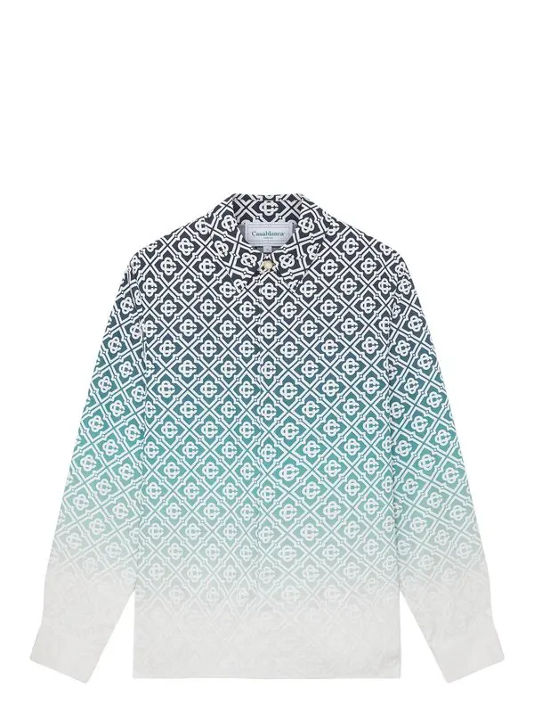 Casablanca Midnight Gradient Monogram Long Sleeve Shirt - Multicolor