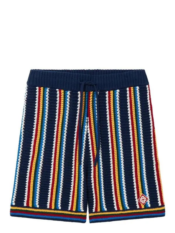 Casablanca Crochet Stripe Shorts - Multicolor