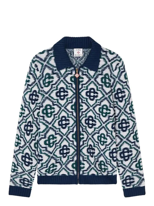 Casablanca Monogram Knit Zip Jumper - Multicolor