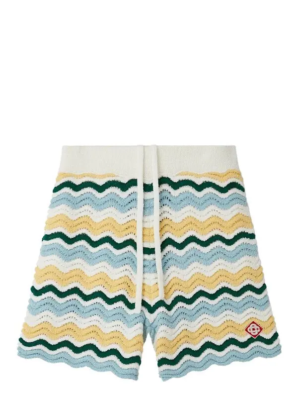 Casablanca Wavy Boucle Shorts - Yellow