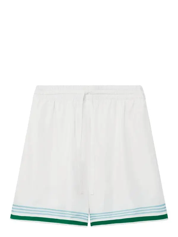 Casablanca Metaphysical Tennis Icon Silk Shorts - Green