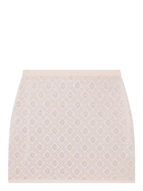 Casablanca Crystal Monogram Knit Mini Skirt - Multicolor