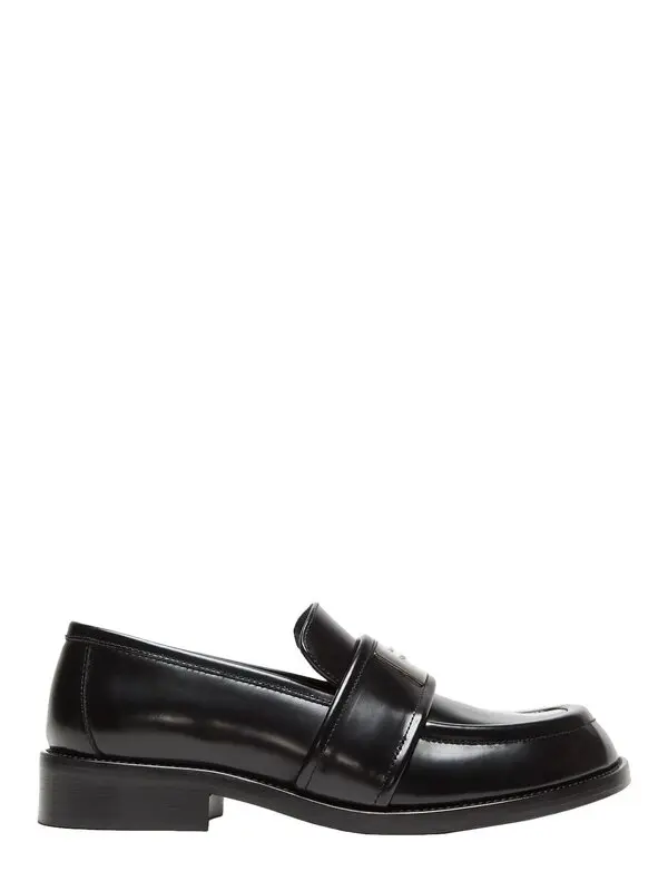 Acne Studios Logo Leather Loafers - Black