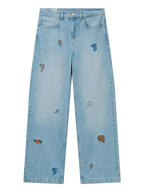Casablanca Embroidered Motif Jeans - Multicolor