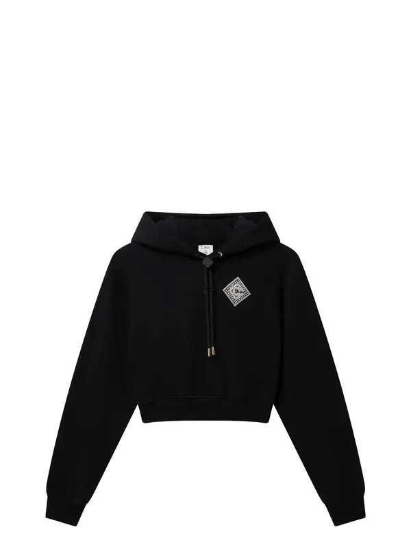 Casablanca Pearl Diamond Cropped Hooded Sweatshirt - Multicolor
