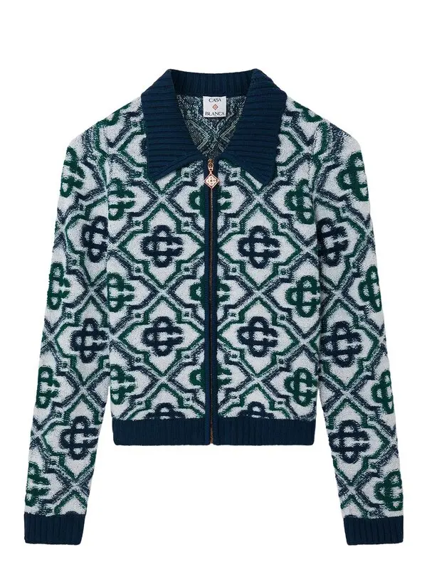 Casablanca Monogram Knit Zip Jumper - Multicolor